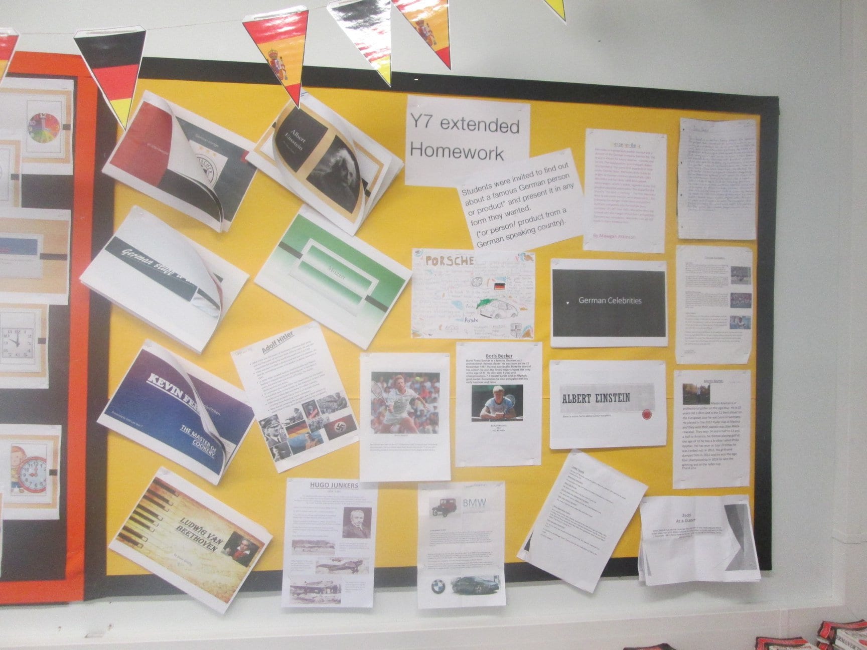 Year 7 German homework display - Retford Oaks Academy