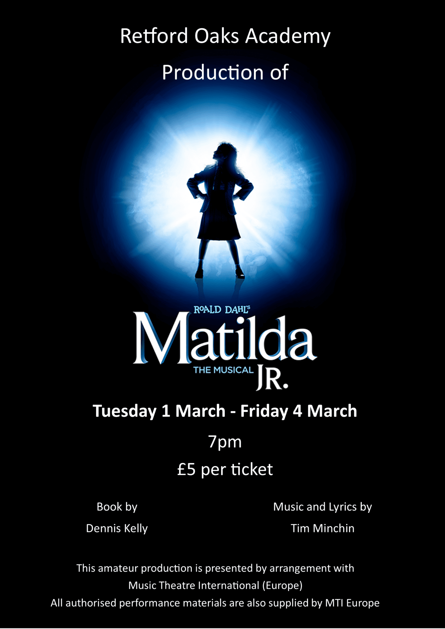Tickets on sale for Matilda the Musical JR. - Retford Oaks Academy