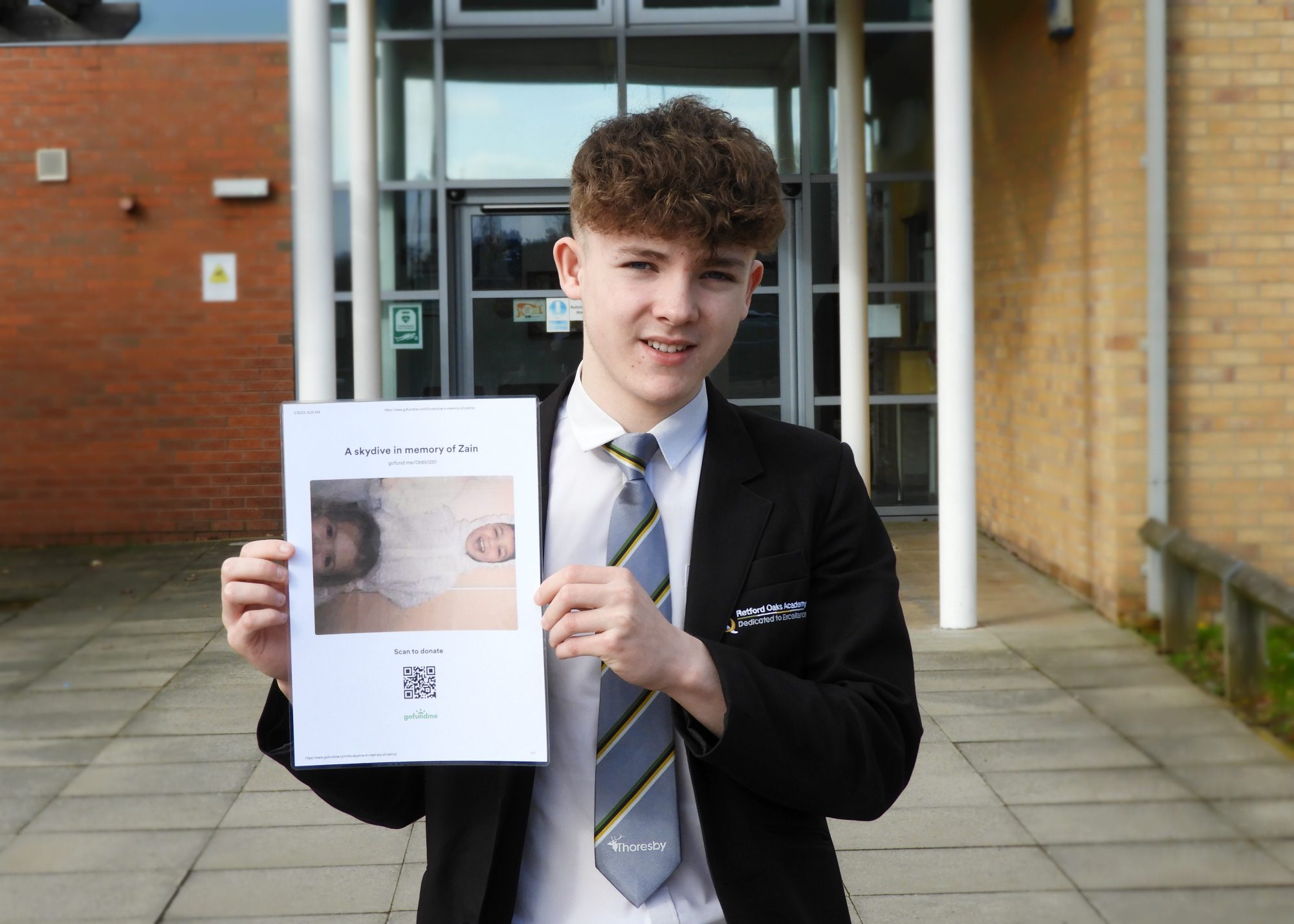 Year 11 student to skydive in memory of friend - Retford Oaks Academy